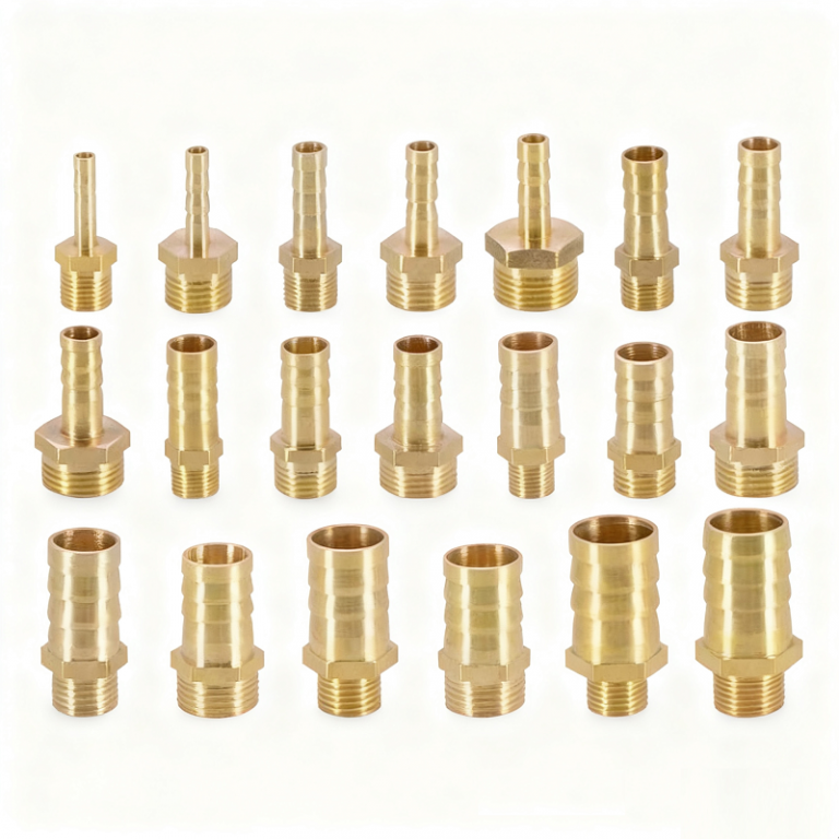 Pneumatic connector adapter brass pipe fitting double male thread type ...